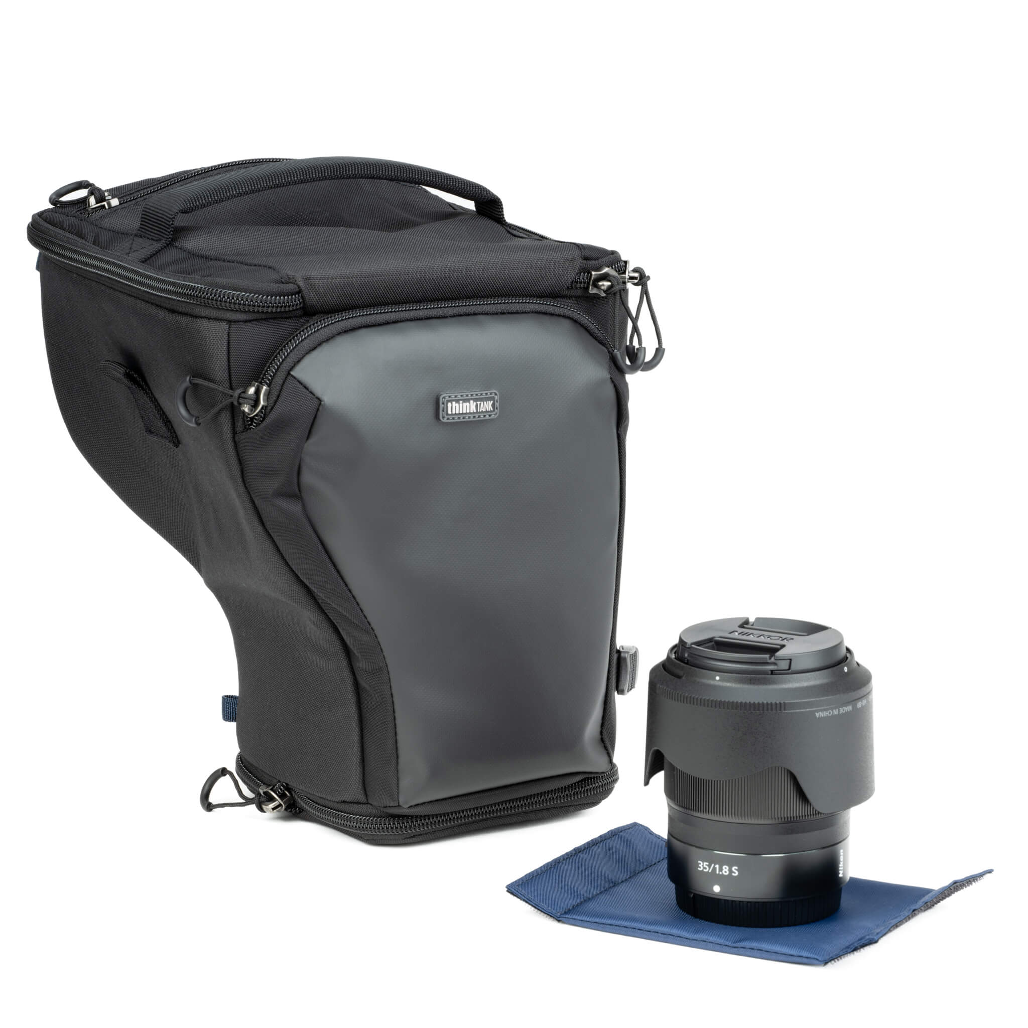 Digital Holster 40 V3 fits gripped DSLR camera with 24-70mm lens, hood ...